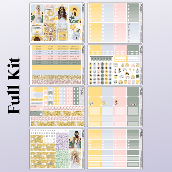 Sunflower Weekly Sticker Kit for Vertical Planners & Happy Planner ...